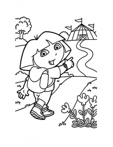 dora coloring pages happy birthday