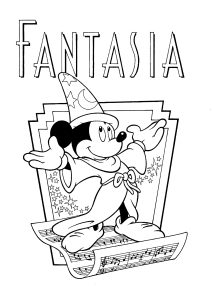 Fantasia coloring page: Mickey and the dragon - Fantasia Coloring Pages ...