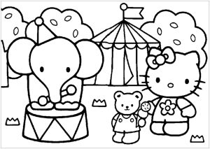 hello miss kitty coloring pages