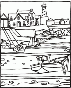 Free printable coloring page of vacations at the sea - Holiday and ...