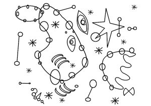 Coloring created from a work by Joan Miró - Joan Miro Coloring Pages