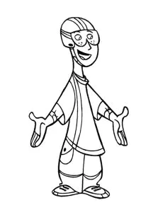 Ron with his dear friend Rufus - Kim Possible Coloring Pages