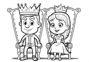 how to draw a cartoon king and queen