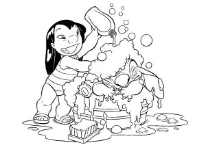 Lilo And Stitch Nani Together Coloring Pages