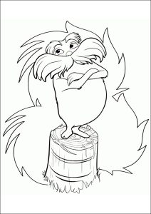 Simple printable coloring pages for children on the Lorax theme - Lorax ...