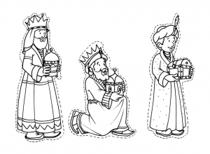 Three Kings coloring page to print for free - Magi Coloring Pages for Kids