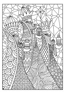 Three Kings coloring page to print for free - Magi Coloring Pages for Kids
