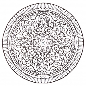 Pretty Mandala flower - Mandalas Kids Coloring Pages