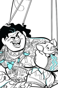 Free Vaiana drawing to print and color - Moana Coloring Pages for Kids