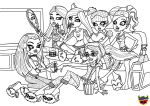 monster high coloring pages the pets