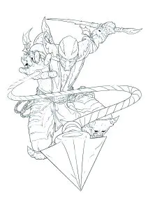 Goro, a Shokan prince of colossal strength - Mortal Kombat Coloring Pages