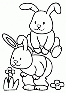 Rabbit coloring page for kids - Rabbit & Bunny Coloring Pages