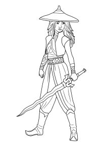 Raya and the dragon - Raya and the Last Dragon Coloring Pages for Kids