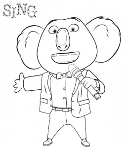 cartoon animal singing coloring pages