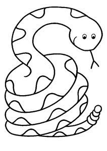 Simple snake coloring page - Snake Coloring Pages for Kids