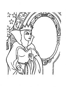 Snow White Mirror Coloring Page