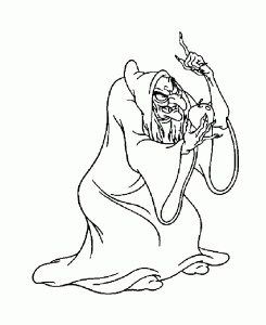 Snow White's witch and her apples - Snow White Coloring Pages for Kids