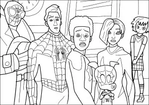 Coloring Sheet Into The Spider Verse Coloring Pages