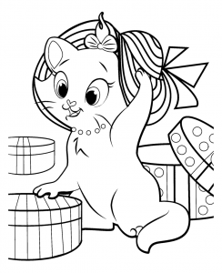 disney character coloring pages cat