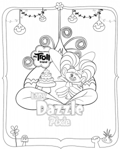 The tiny and very cute Smidge - Trolls Coloring Pages for Kids