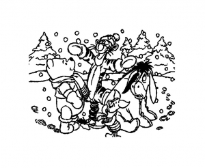 winnie the pooh winter coloring pages