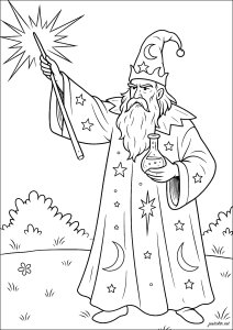 Magic and adventure at the castle - Wizards Coloring Pages