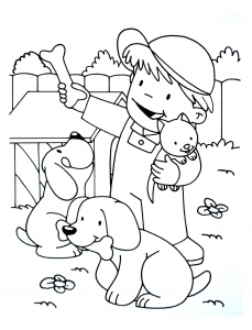 Dos cachorritos - Perros - Dibujos para colorear para niños