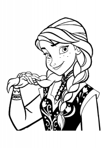 Kostenlose und gratis Malvorlage für Kinder mit Anna (Die Eiskönigin ...