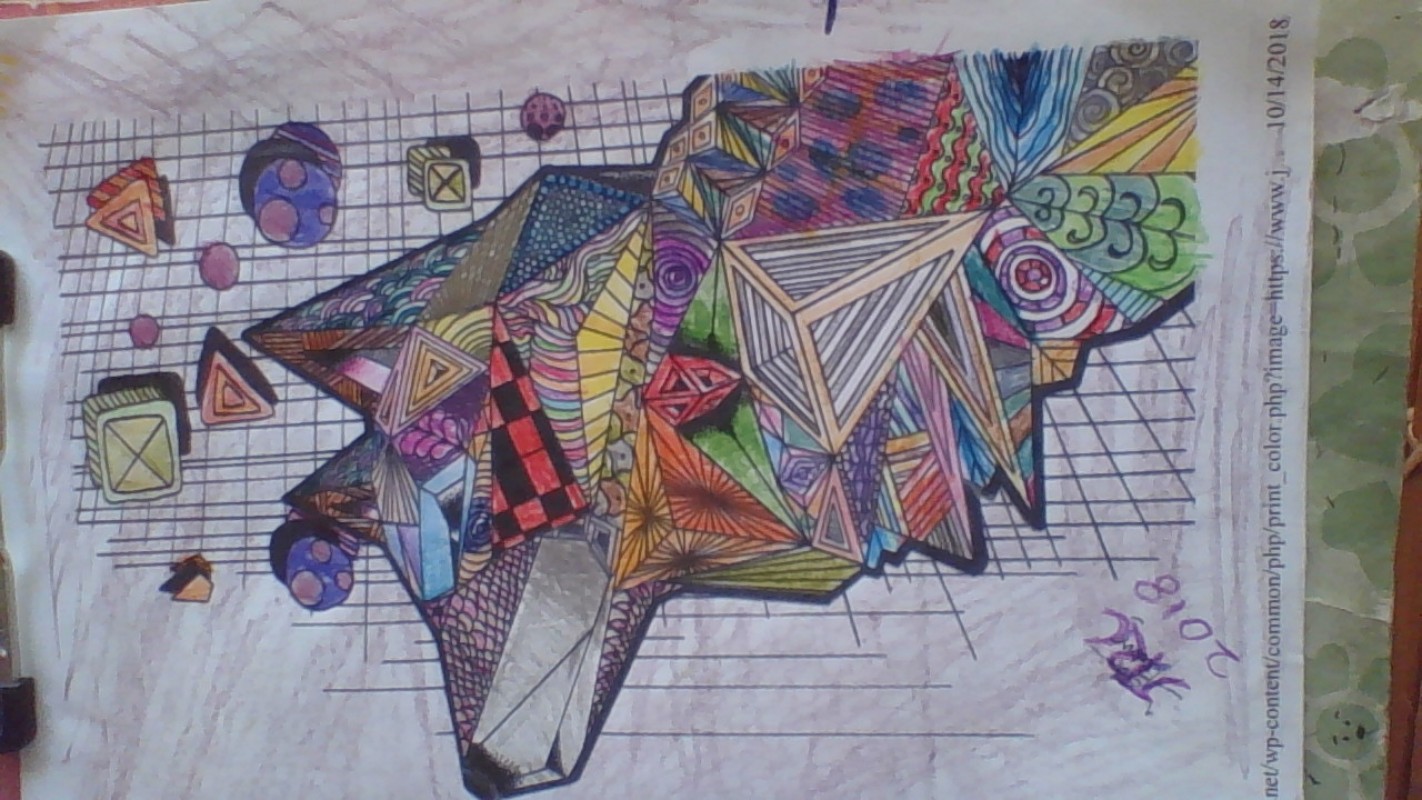 Wolf with geometric patterns - Wolves Adult Coloring Pages