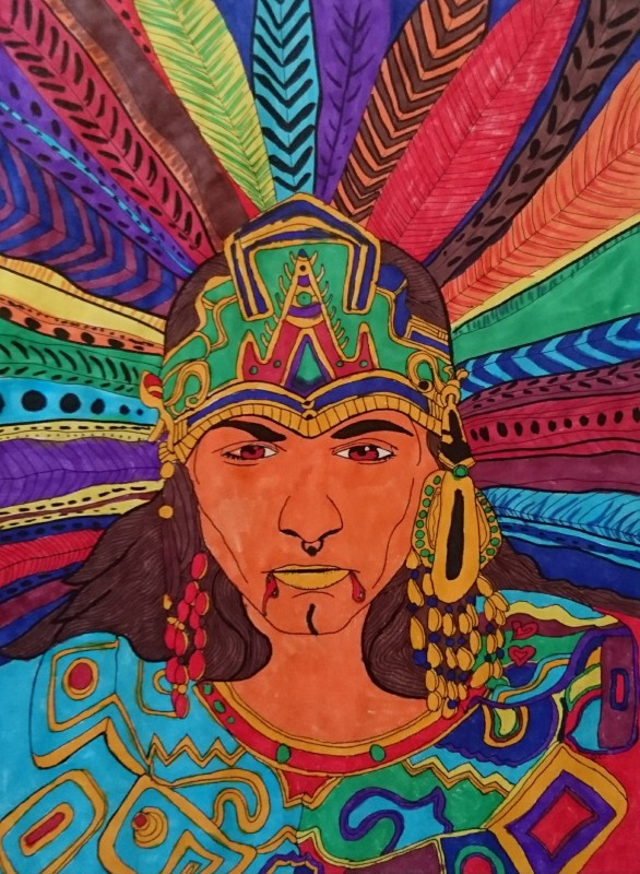 Chief mayan - Mayans & Incas Adult Coloring Pages